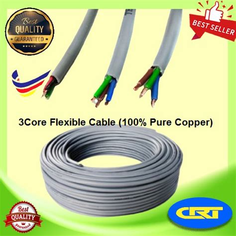 3core Wire Cable Flexible Cable Kabel 3 Core 100 Pure Copper Wire Cable 1feet Shopee