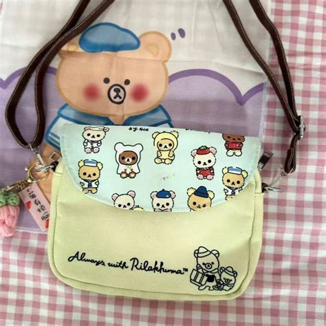 Jual Ready Tas Selempang Lipat Rilakkuma Abadpertengahan Jepang Tas Penyimpanan Tassakit Tas