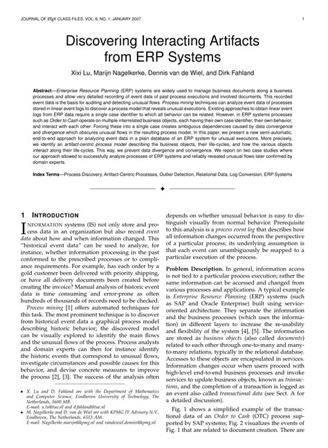Pdf Discovering Interacting Artifacts From Erp Systems