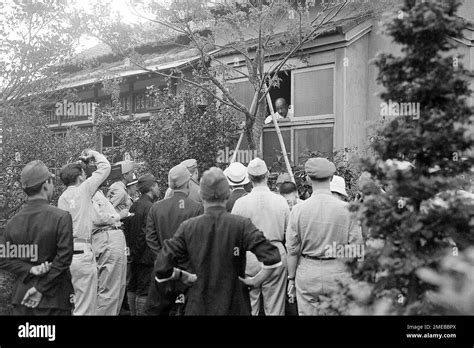 Hideki Tojo Former Japanese Prime Minister Looks Out The Window Of