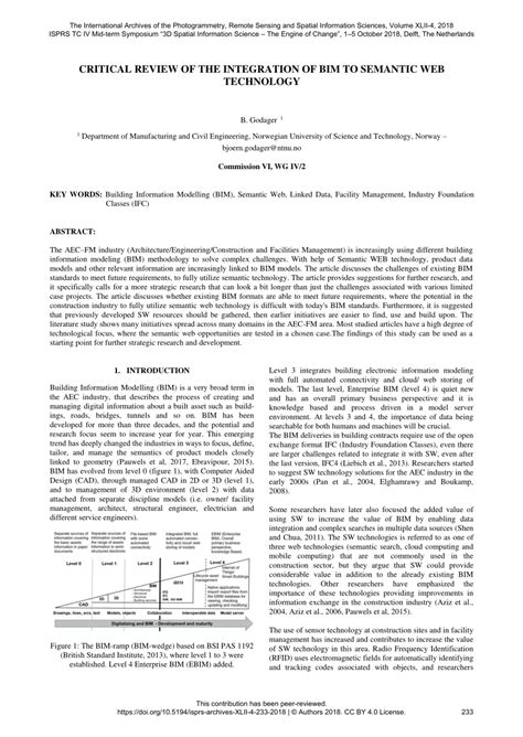 Pdf Critical Review Of The Integration Of Bim To Semantic Web Technology