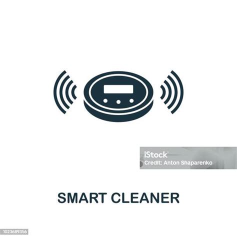 스마트 클리너 아이콘입니다 스마트 장치 아이콘 컬렉션에서 흑백 스타일 아이콘 디자인 Ui입니다 스마트 클리너 아이콘의 그림입니다 그림 흰색 절연입니다 웹 디자인 애플 리
