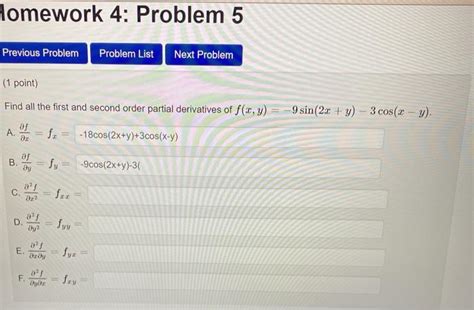 solved homework 4 problem 5 previous problem problem list