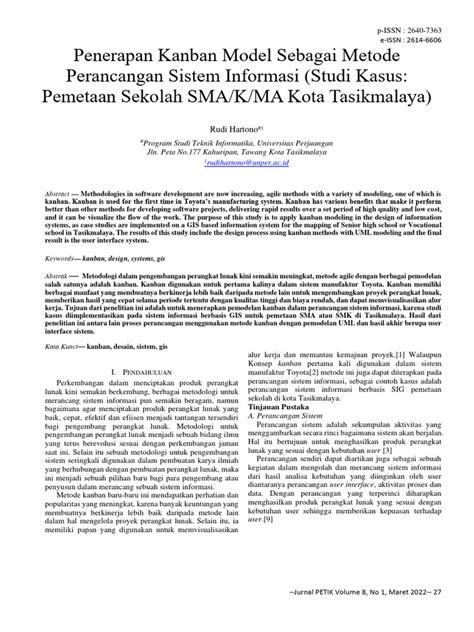 Penerapan Kanban Model Sebagai Metode Perancangan Sistem Informasi Pdf
