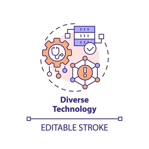 2d Editable Multicolor Icon Diverse Technology Concept Isolated Vector Health Interoperability
