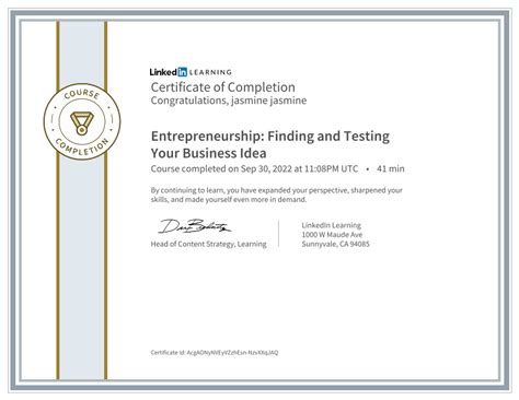 Jasmine Jasmine On Linkedin Certificate Of Completion