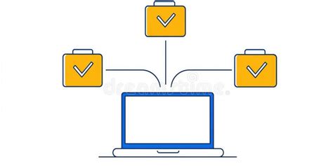 A Digital Illustration Showcasing A Laptop Connecting To Multiple Task