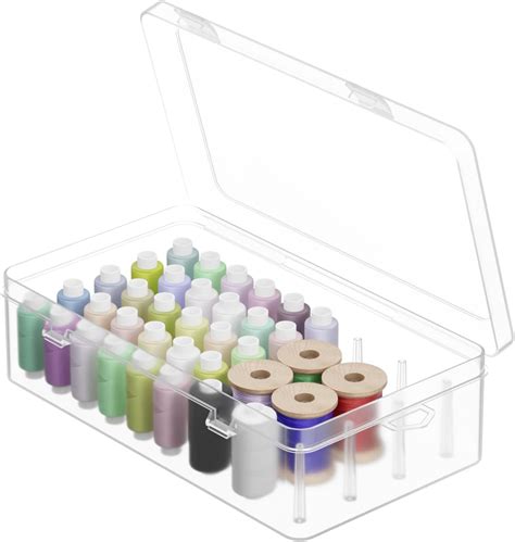 Homakover 42 Spools Sewing Thread Box Storage Clear