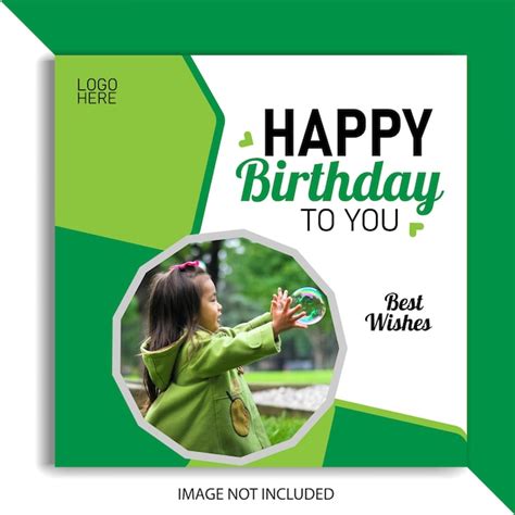 소셜 미디어 포스트 디자인 생일 인스타그램 템플릿 프리미엄 벡터