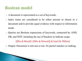 Boolean Vector Space Retrieval Models PPTX