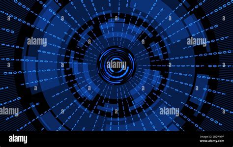 Abstract Futuristic Background Of Matrix Style Binary Code Built Into HUD Elements Digital