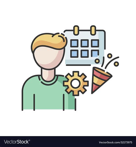 Event Manager Rgb Color Icon Royalty Free Vector Image