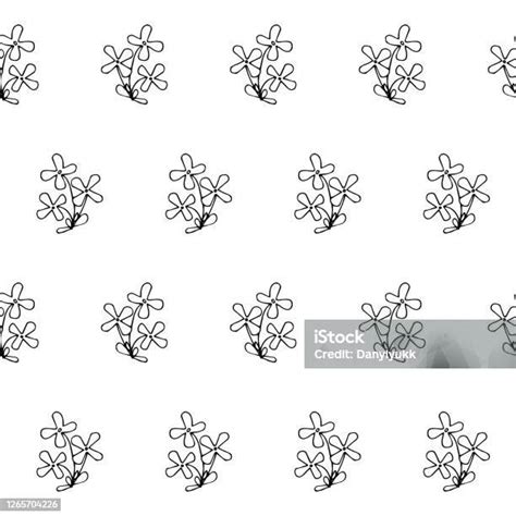 야간 향이 나는 재고 플랜트 스케치 원활한 패턴 손으로 그린 잉크 아트 디자인 개체 격리 스톡 벡터 일러스트레이션 0명에 대한 스톡 벡터 아트 및 기타 이미지 Istock