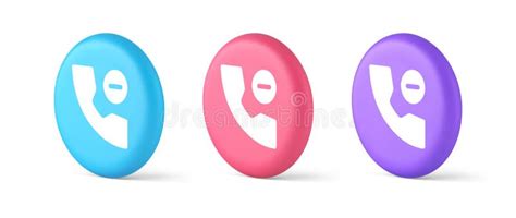 Phone Call Delete Contact Communication Button Voice Conversation Web Interface App 3d Circle
