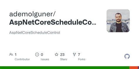 GitHub Ademolguner AspNetCoreScheduleControl AspNetCoreScheduleControl