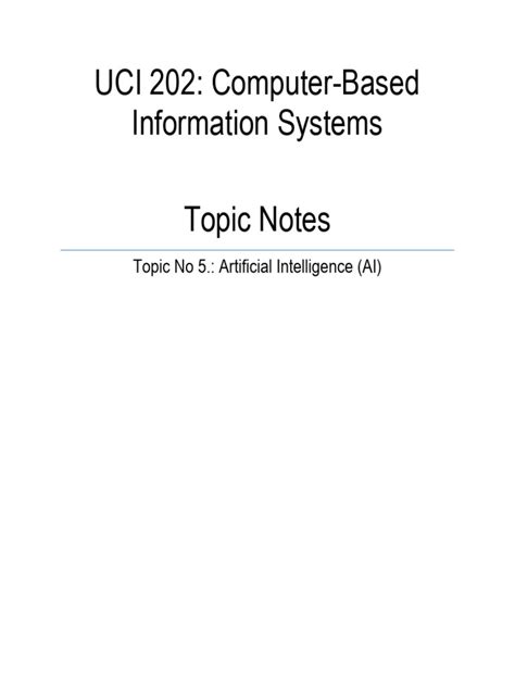 Uci 202 Topic 5 Notes Pdf Artificial Intelligence Intelligence Ai And Semantics