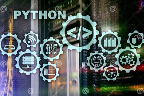 Python Programming Language On Server Room Background Programing