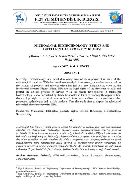 PDF MICROALGAL BIOTECHNOLOGY ETHICS AND INTELLECTUAL PROPERTY RIGHTS
