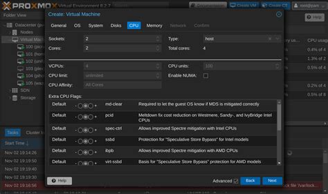 installing fedora server edition as a virtual machine using proxmox