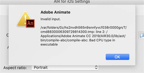 Bad CPU Type In Executable Adobe Animate CC Airsdk Adobe Runtime Support Discussion