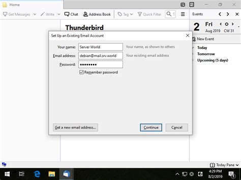 Debian 10 Buster Email Clients Setting Server World