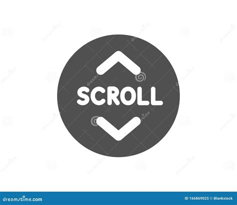 Scroll Down Button Icon Scrolling Screen Sign Swipe Page Vector Stock Vector Illustration