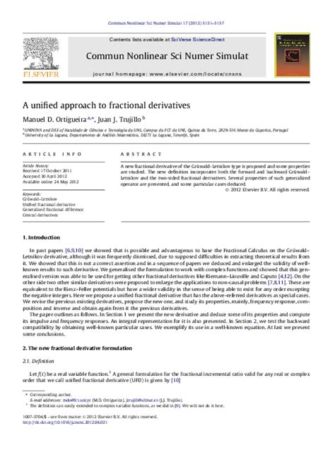 A Unified Approach To Fractional Derivatives