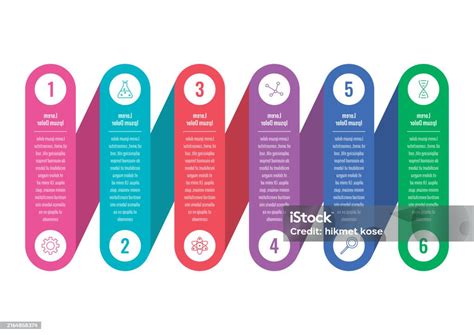 Six Steps 인포그래픽 템플릿 연결된 수직 막대 인포그래픽 템플릿입니다 매거진 교육 사업 인터넷 연간 보고서 정보 템플릿