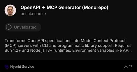 Openapi Mcp Generator Monorepo Lobehub