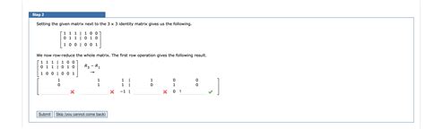 Solved Setting The Given Matrix Next To The 33 Identity Chegg Com