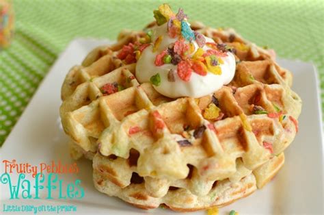 Fruity Pebbles Waffles - Little Dairy On the Prairie