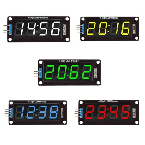 Digital Led Clock For Arduino Clk Digital Tubes Green Tm1637 Rgb 4 Bits