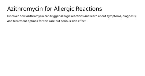 Azithromycin For Allergic Reactions Meds Is
