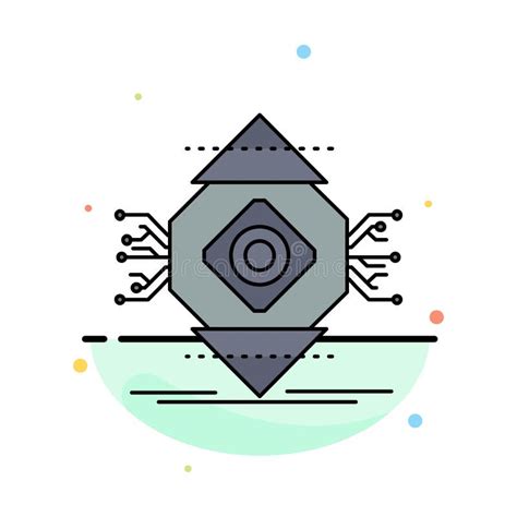 ubicomp computing ubiquitous computer concept flat color icon vector stock vector