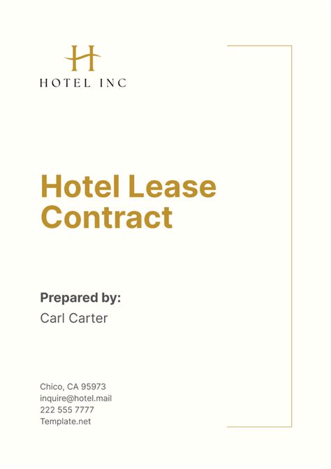 Free Hotel Lease Contract Template To Edit Online