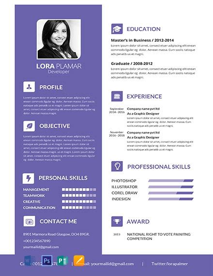 Professional Developer Resume Template Word Apple Pages PSD Publisher Template Net