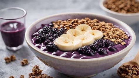 Acai Bowl With Granola And Banana Premium Ai Generated Image