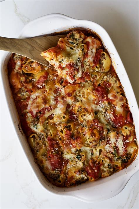 Stuffed Lumaconi Pasta Recipe With Ricotta And Sausage Cucina By Elena