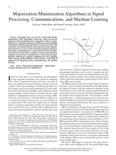 majorization minimization algorithms in signal processing