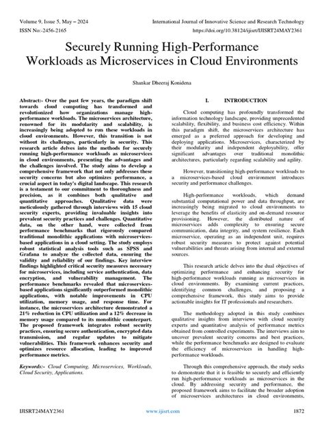 Securely Running High Performance Workloads As Microservices In Cloud Environments Pdf Cloud