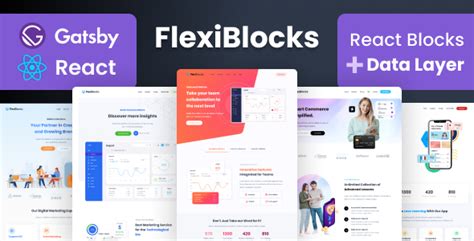 flexiblocks react gatsby landing page templates gplcode
