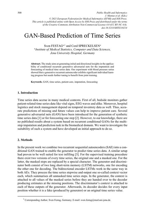 Pdf Gan Based Prediction Of Time Series