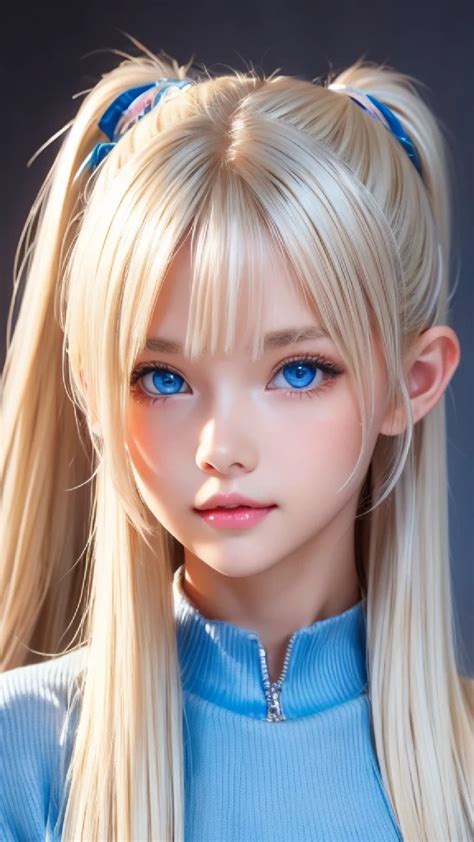 A Close Up Of A Woman With Long Blonde Hair And Blue Eyes Seaart Ai
