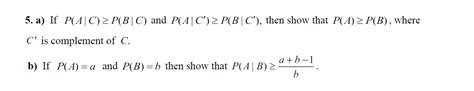 Solved A If P AC P BC And P AC P BC Then Show Chegg Com