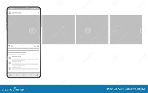 Smartphone Interface Post Mock Up With Carousel Interface Post On Social Network Stock Vector