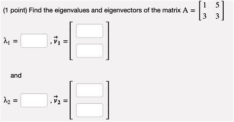 Solved Point Find The Eigenvalues And Eigenvectors Of Chegg