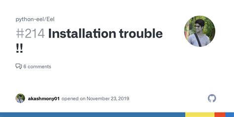 Installation Trouble · Issue 214 · Python Eeleel · Github