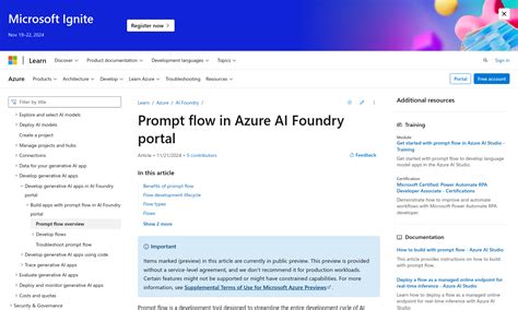 Microsoft Prompt Flow In Azure Ai Foundry Portal Learn