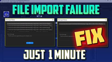 File Import Failure Importer Reported A Generic Error In Premiere Pro Import Failure In