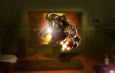 Wallpaper Monitor Doom Invasion The Cyber Demon For Mobile And
